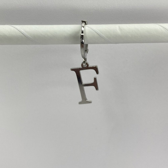 Pingente Letra "F" Lisa Delicada Com Argola Articulada